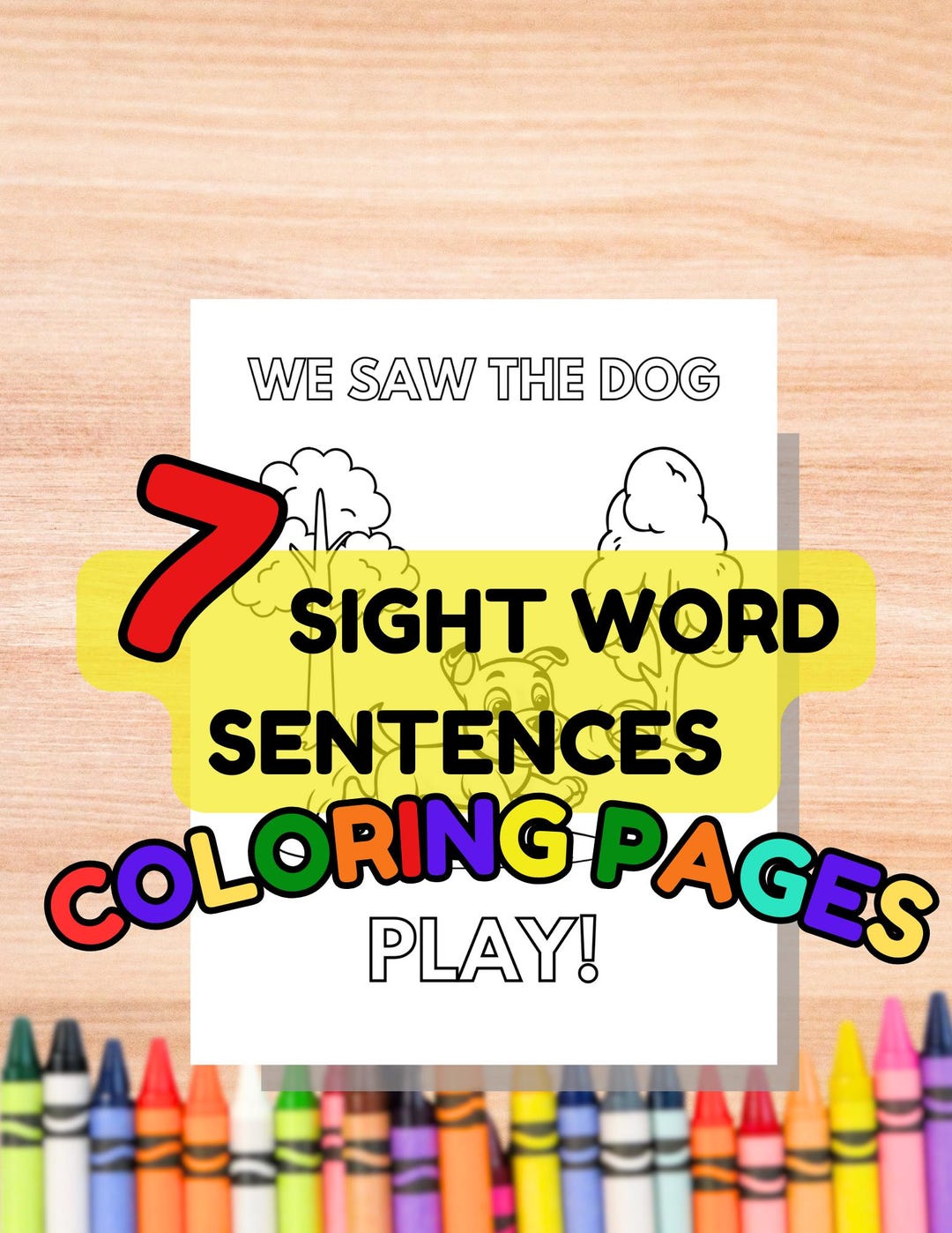7 Sight Words Sentences Coloring Pages Set K - Etsy