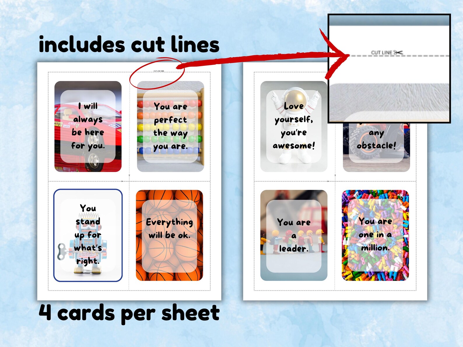 40 Lunch Box Affirmation Cards for Kids, Fun and Loving Motivational ...