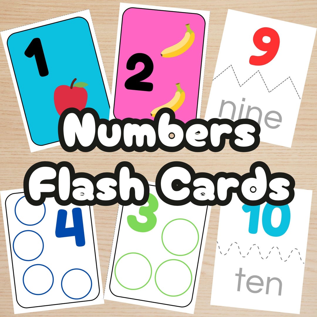 Numbers Flash Cards: Counting & Spelling Practice (digital Download) - Etsy