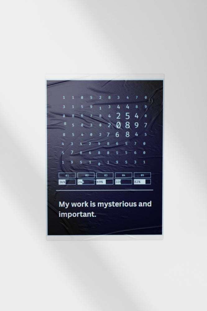 Mysterious and Important Severance Art Work, Scary Numbers Poster ...