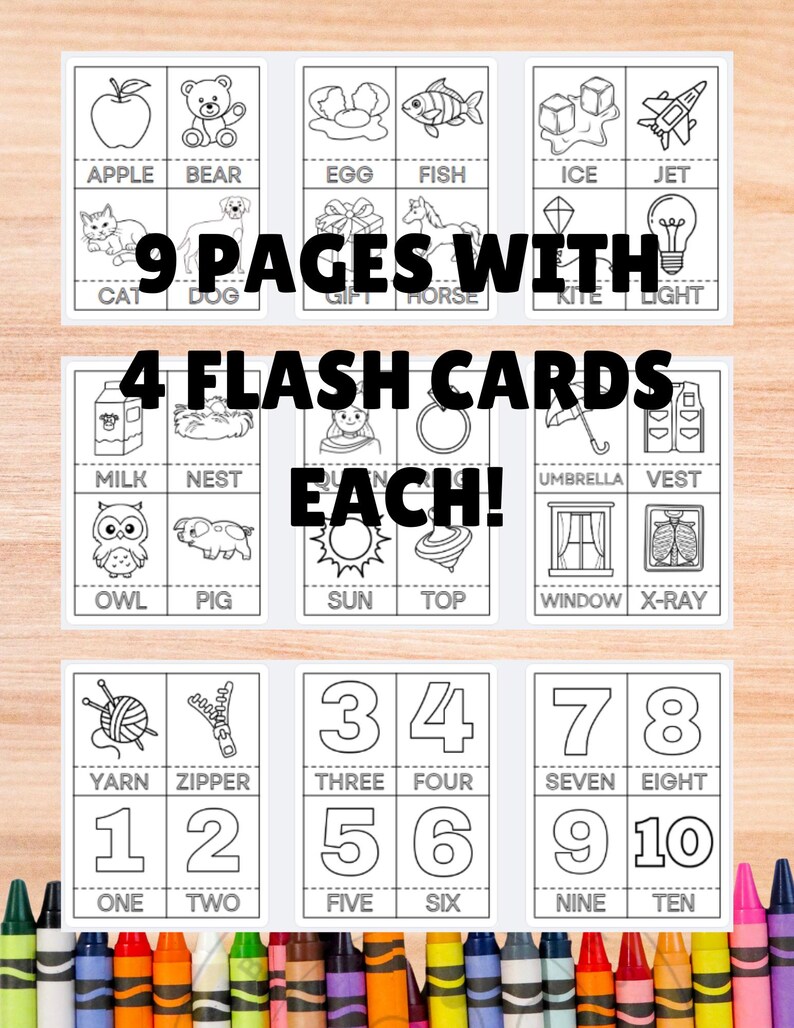 Printable Sight Word Coloring Flash Cards: ABC Matching Game (PDF) - Etsy