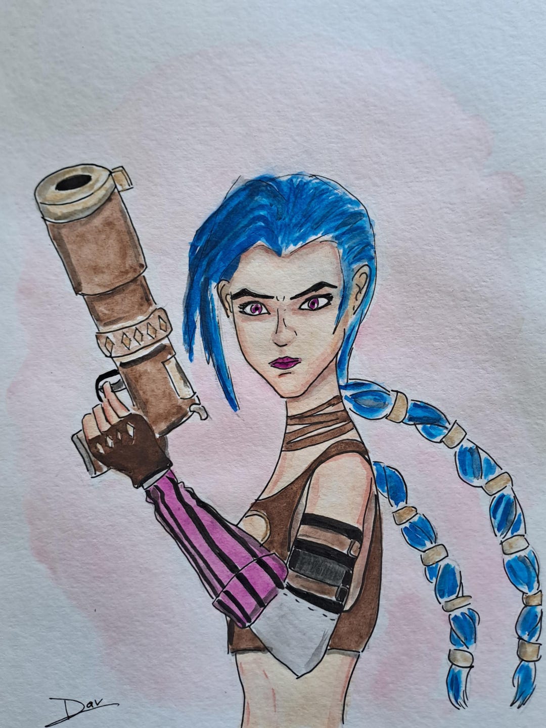Jinx Fanart Digital Watercolor, Arcane Series, League of Legends, Wall ...