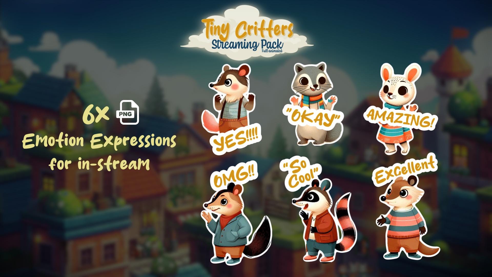 Cute Critter Twitch Overlay Pack Animated Cozy Streaming Alerts Banner ...