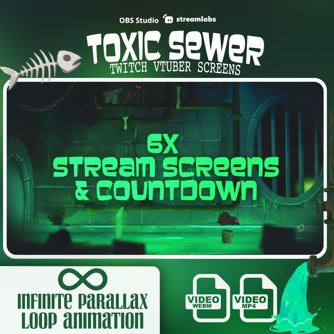 Toxic Sewer Animated Twitch Overlay | Stream Starting Soon Countdown ...