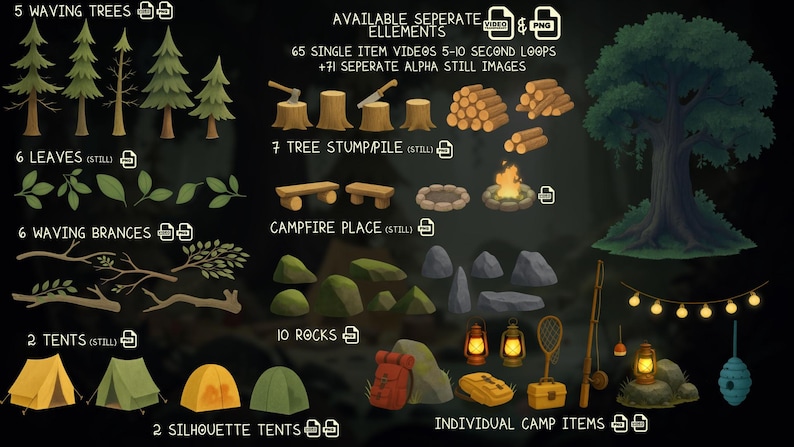 Wilderness Nature Twitch Overlay Pack | Animated Camping Stream Package ...