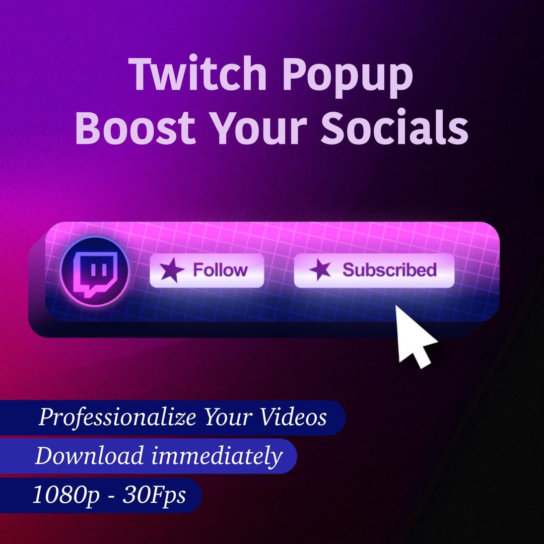 Eye-catching Animated Twitch Like Button, Follow, Subscribe to Your ...