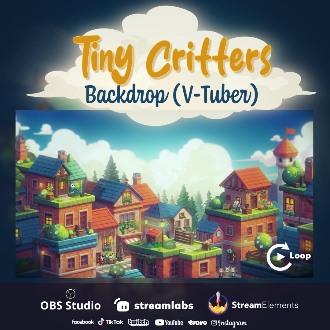 Looping Wallpaper Cozy Critter Backdrop for Live Streaming Cute ...