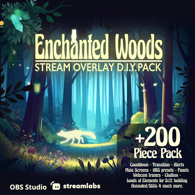 Enchanted Twitch Overlay Pack | Animated Fantasy Forest Assets | DIY ...