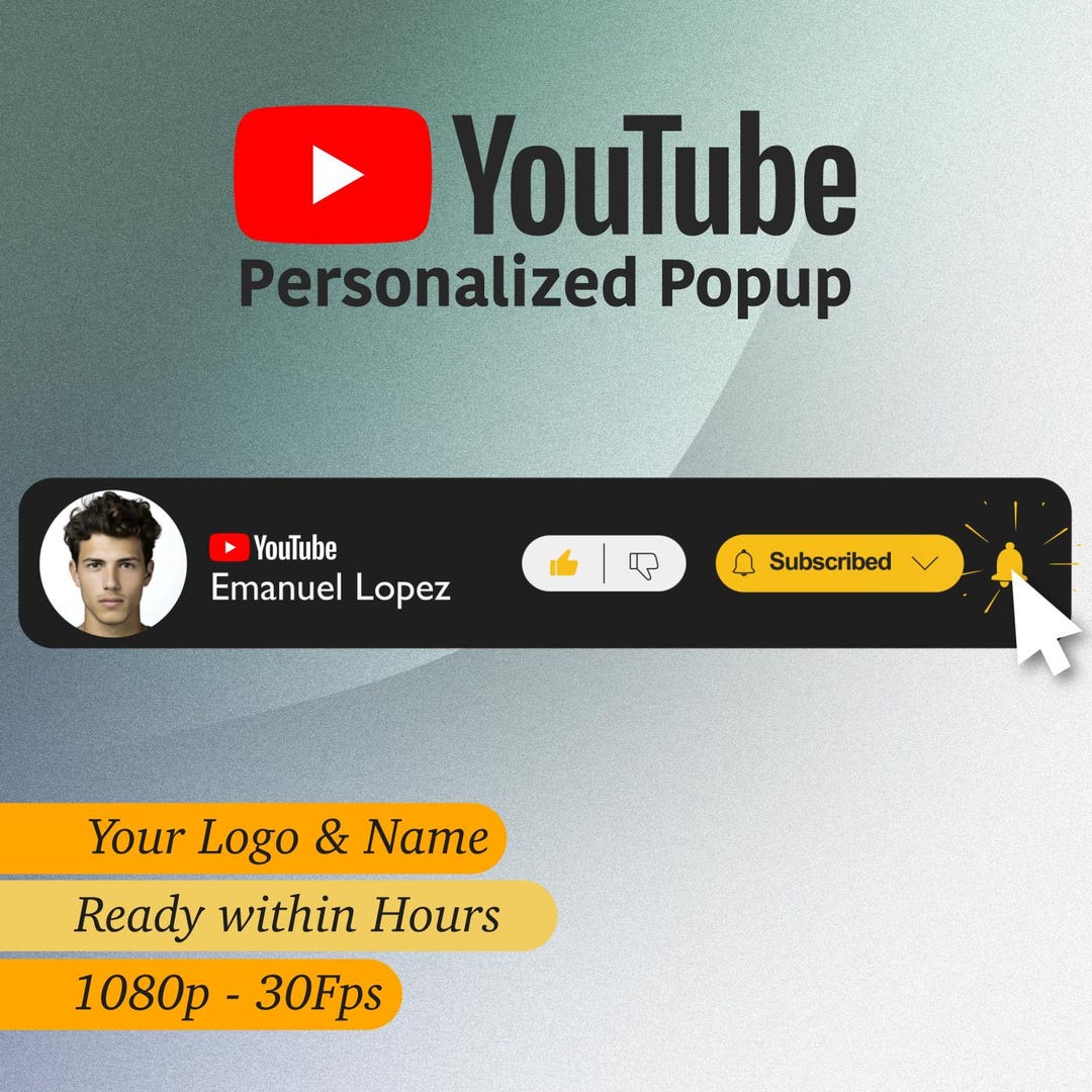 Custom Animated Youtube Subscribe, Like, and Notify Overlays for Stream ...