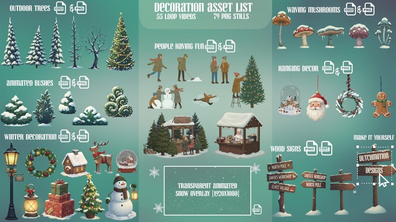 Twitch Overlay Assets Stream Decoration Winter Themed, Christmas and ...