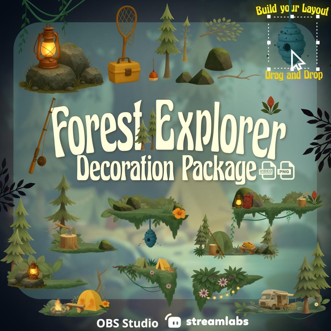 Animated Twitch Overlay Forest Asset Pack | Fantasy Stream Decorations ...