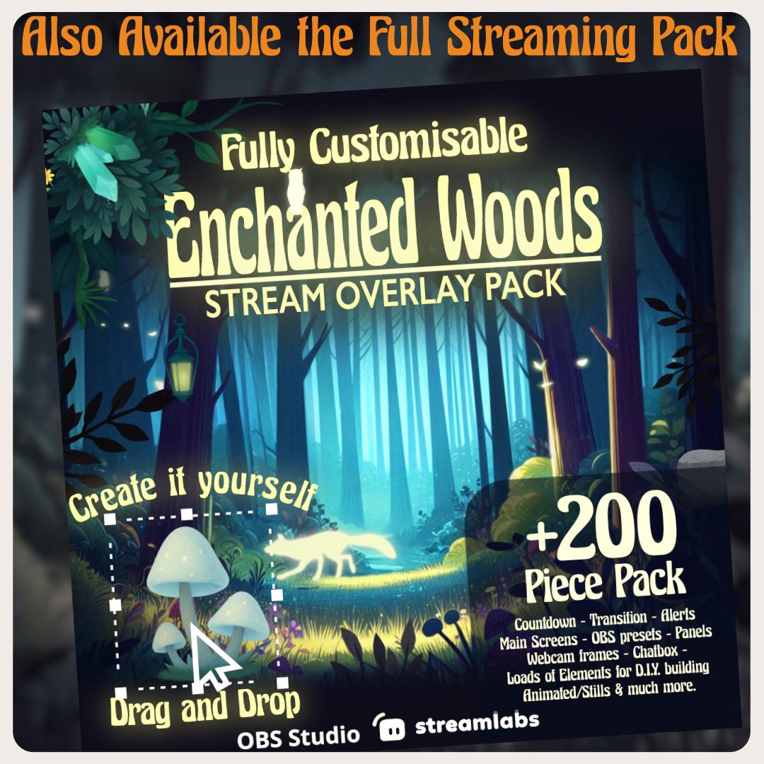 Enchanted Forest Animated Overlay Pack for OBS Streamlabs Vtuber Twitch ...