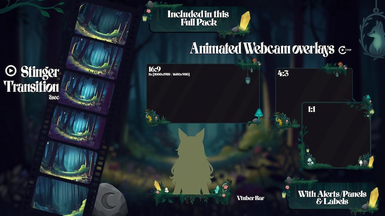 Enchanted Twitch Overlay Pack | Animated Fantasy Forest Assets | DIY ...