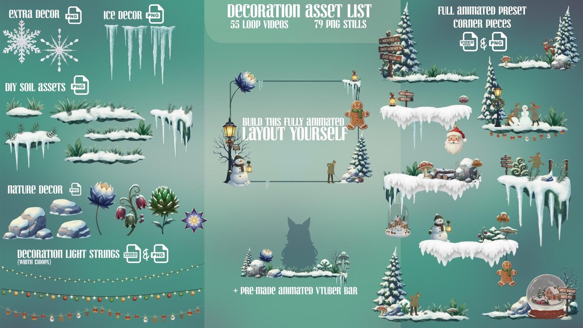 Twitch Overlay Assets Stream Decoration Winter Themed, Christmas and ...
