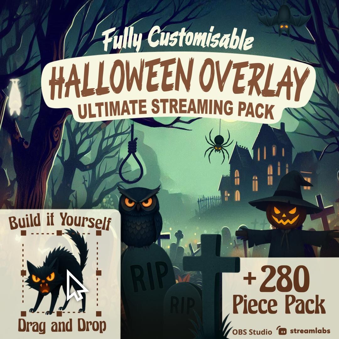 Halloween Overlay Twitch Night Spooky Vtuber Animated Scary Stream ...
