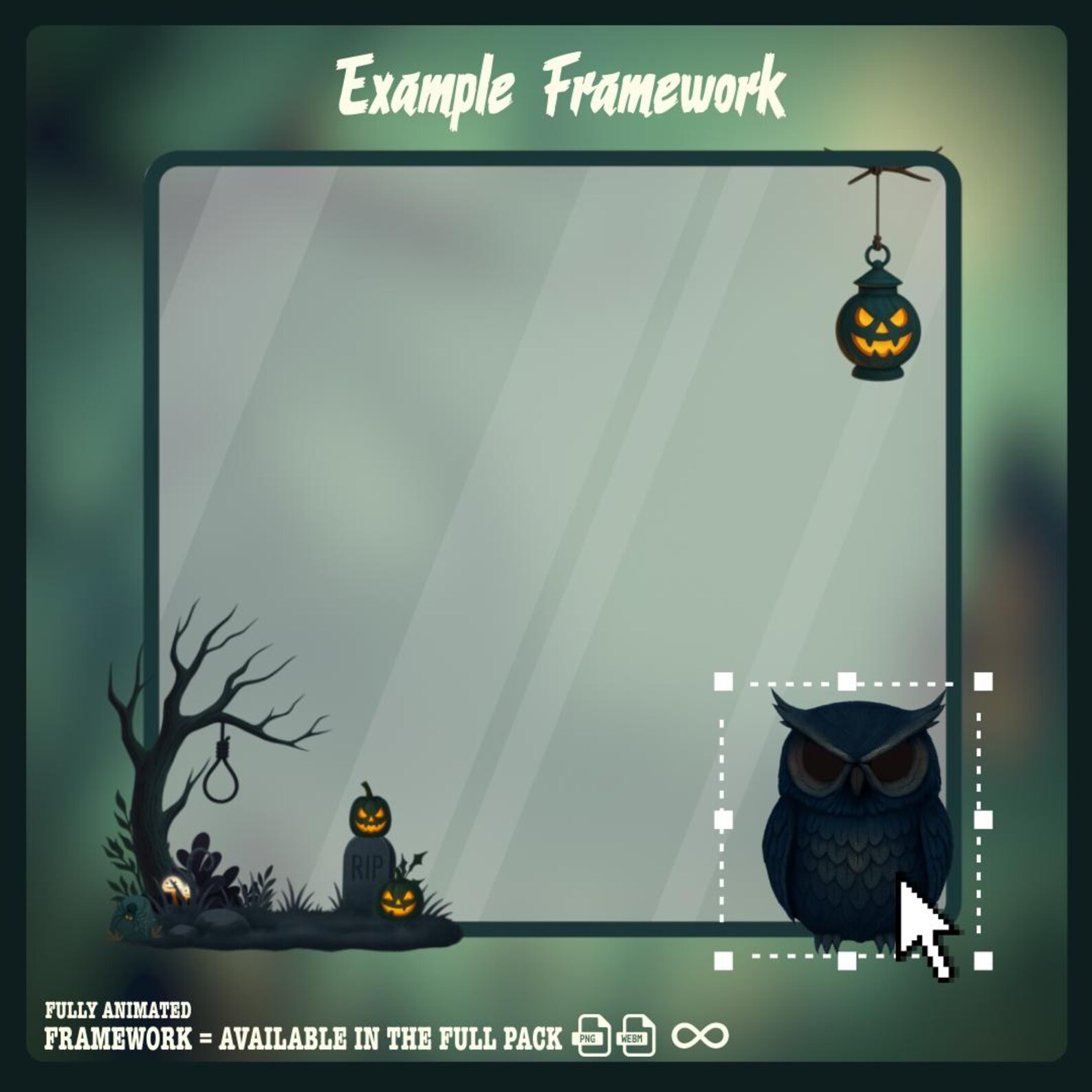 Twitch Overlay Animated Creepy Horror Owl Assets Infinite Loop ...