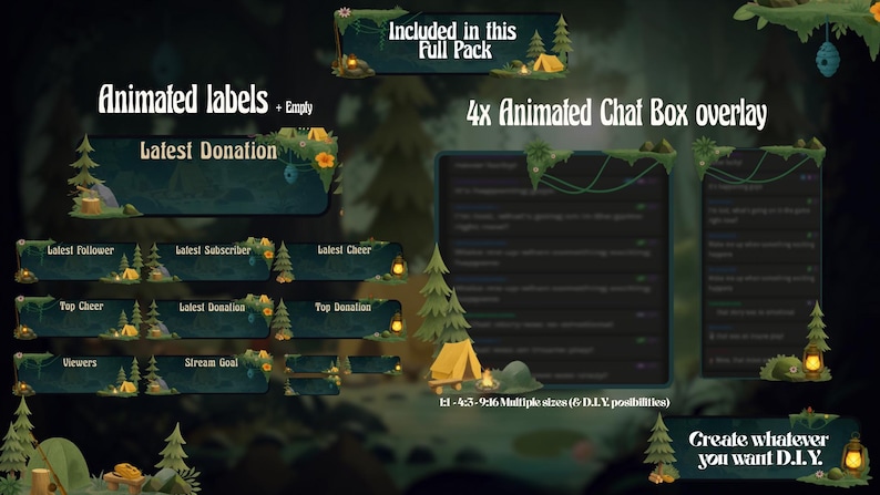 Wilderness Nature Twitch Overlay Pack | Animated Camping Stream Package ...