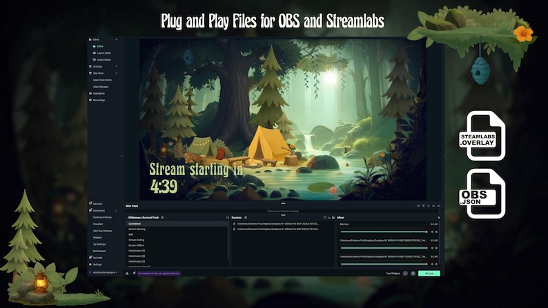 Wilderness Nature Twitch Overlay Pack | Animated Camping Stream Package ...