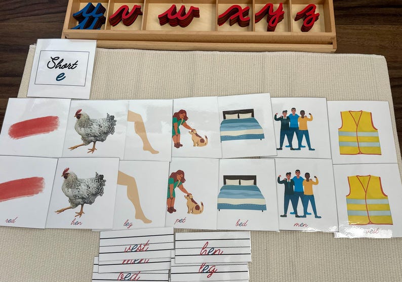 Short Vowel "e" Nomenclature Cards - Etsy