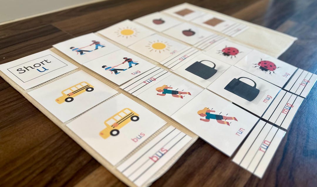 Short Vowel "u" Nomenclature 3 Part Cards - Print - Etsy