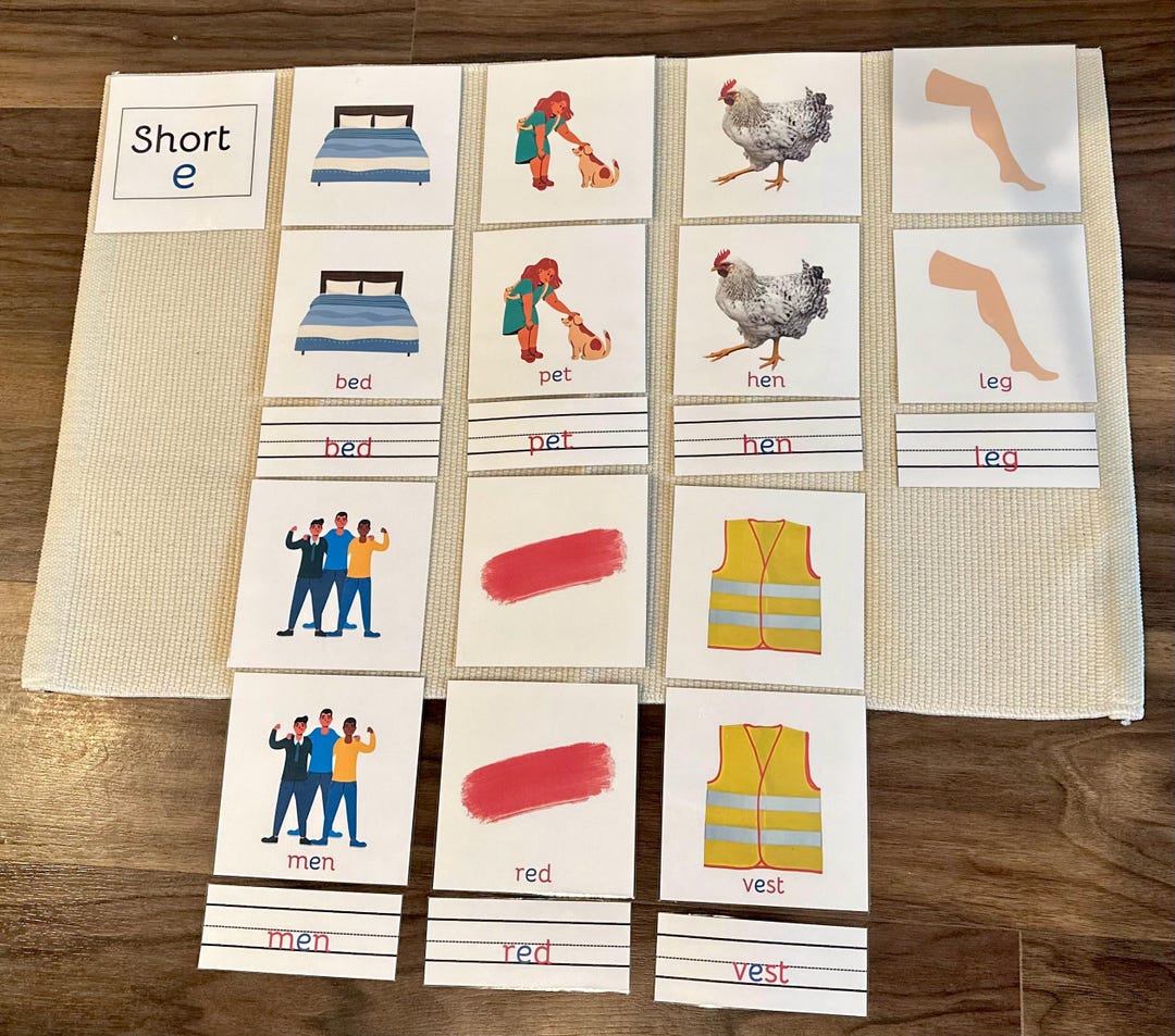 Short Vowel "e" Nomenclature 3 Part Cards - Print - Etsy