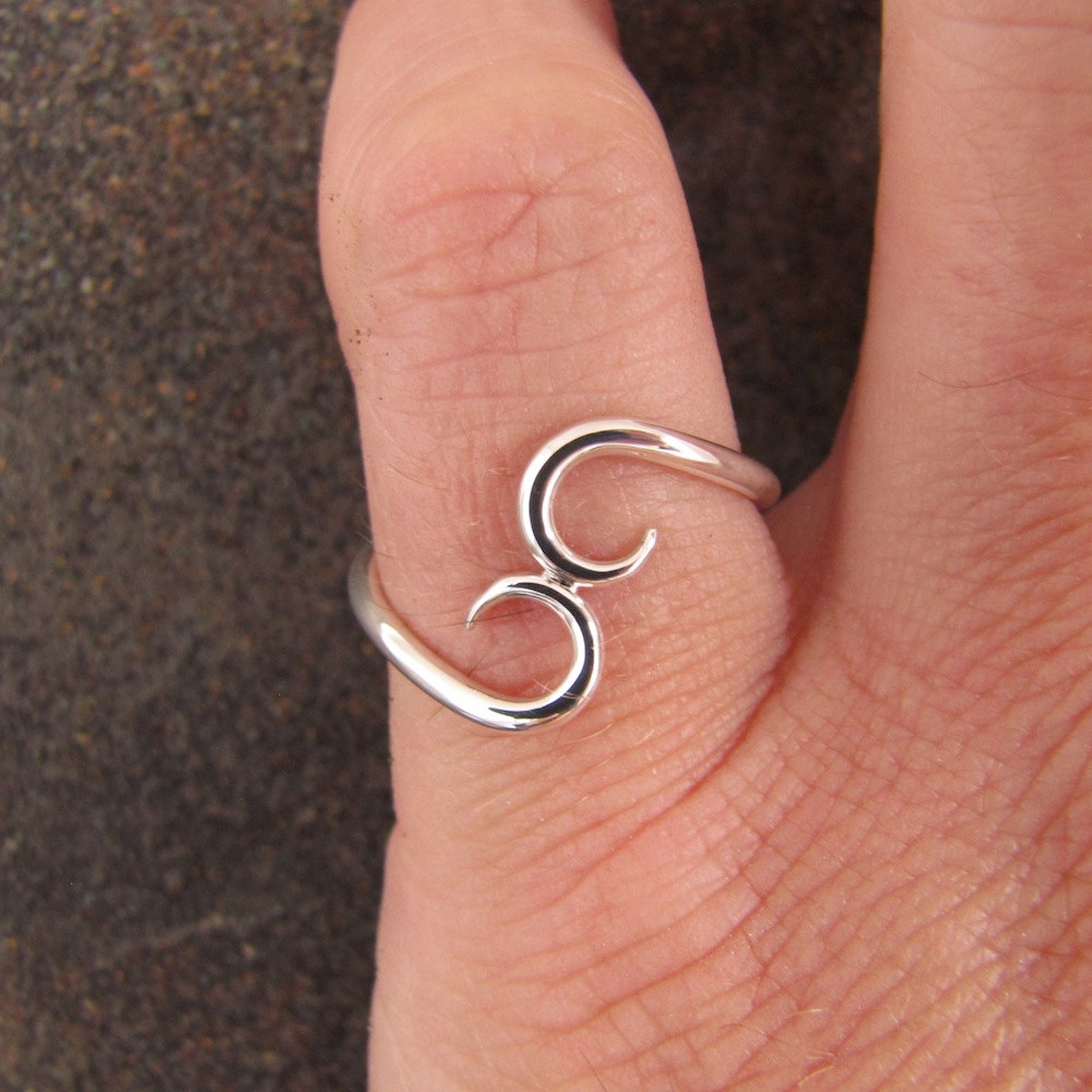 Curvy Silver Ring - Etsy