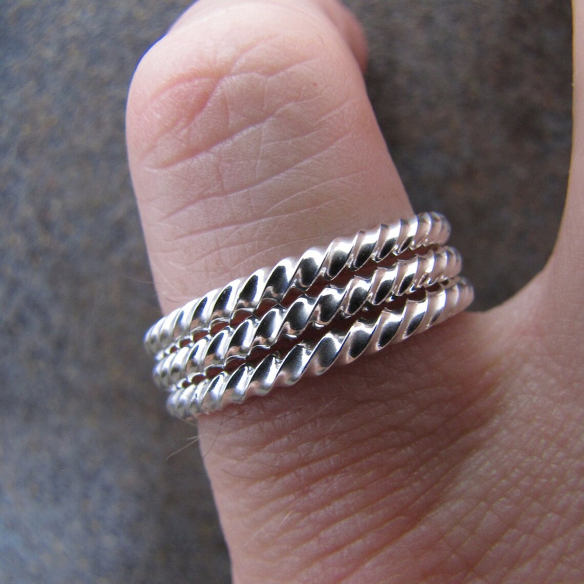 Silver Spiral Twisted Ring - Etsy