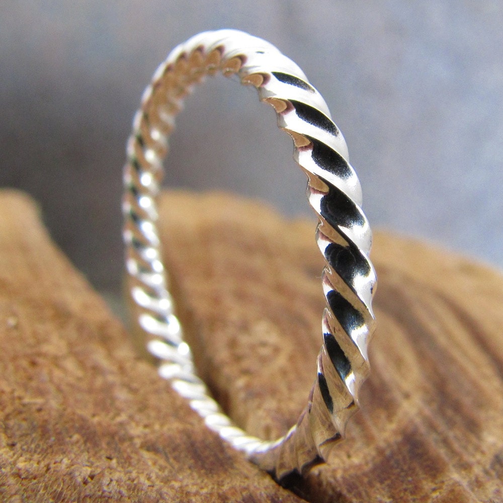 Silver Spiral Twisted Ring - Etsy