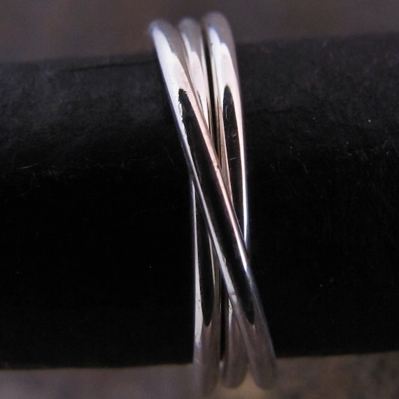 Skinny Silver Rolling Ring | Etsy