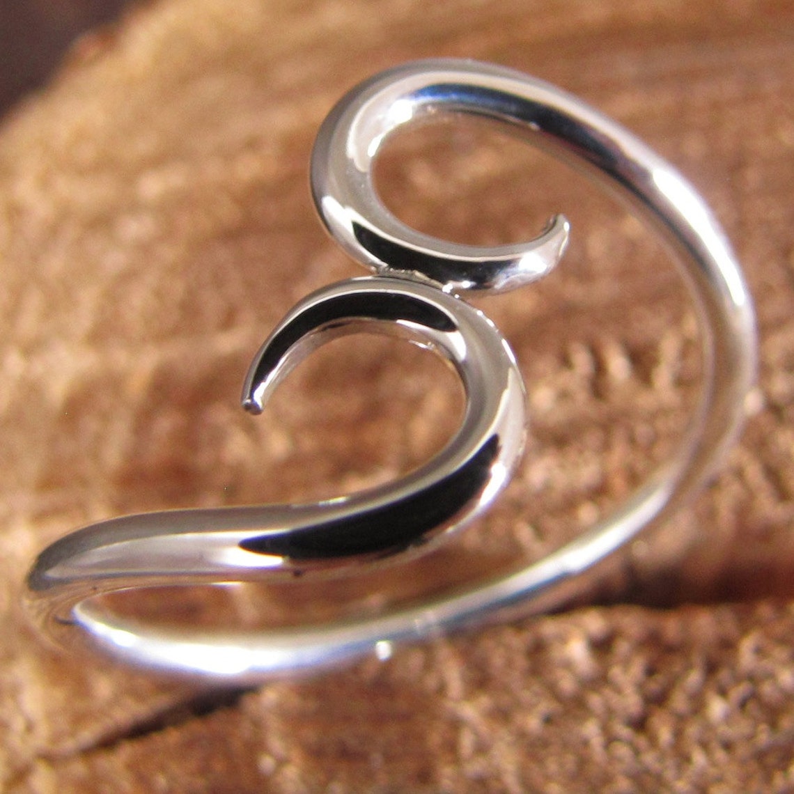 Curvy Silver Ring - Etsy
