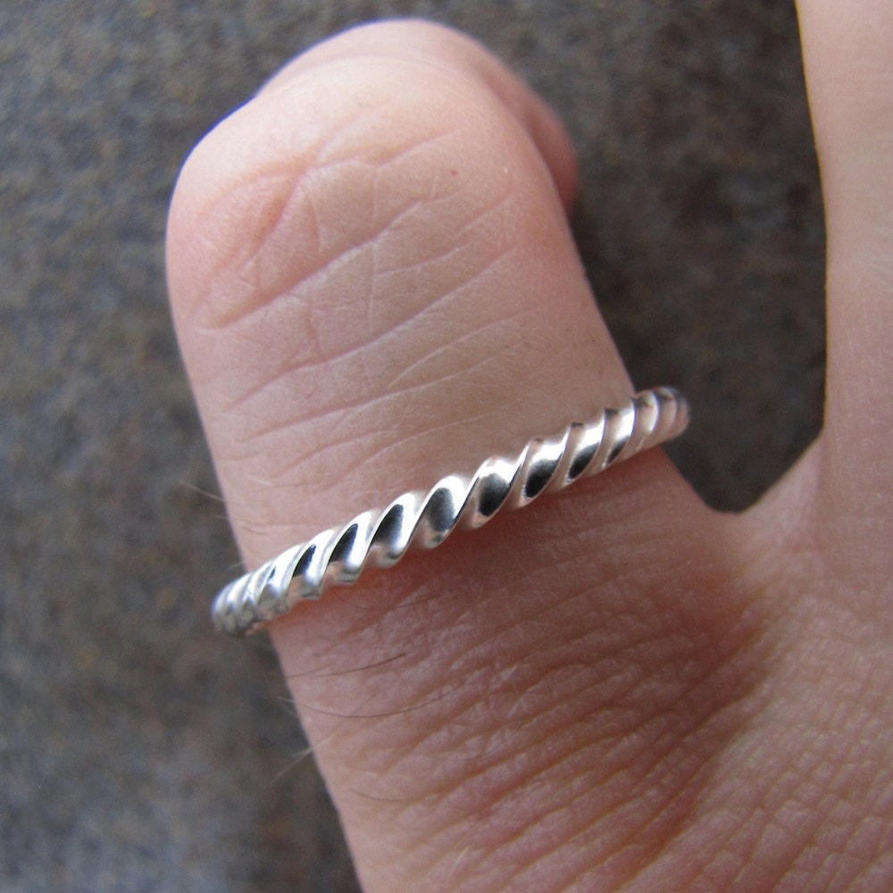 Silver Spiral Twisted Ring - Etsy