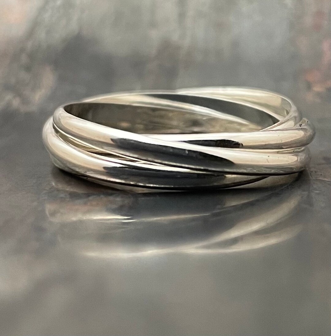 4 Ring Silver Rolling Ring - Etsy