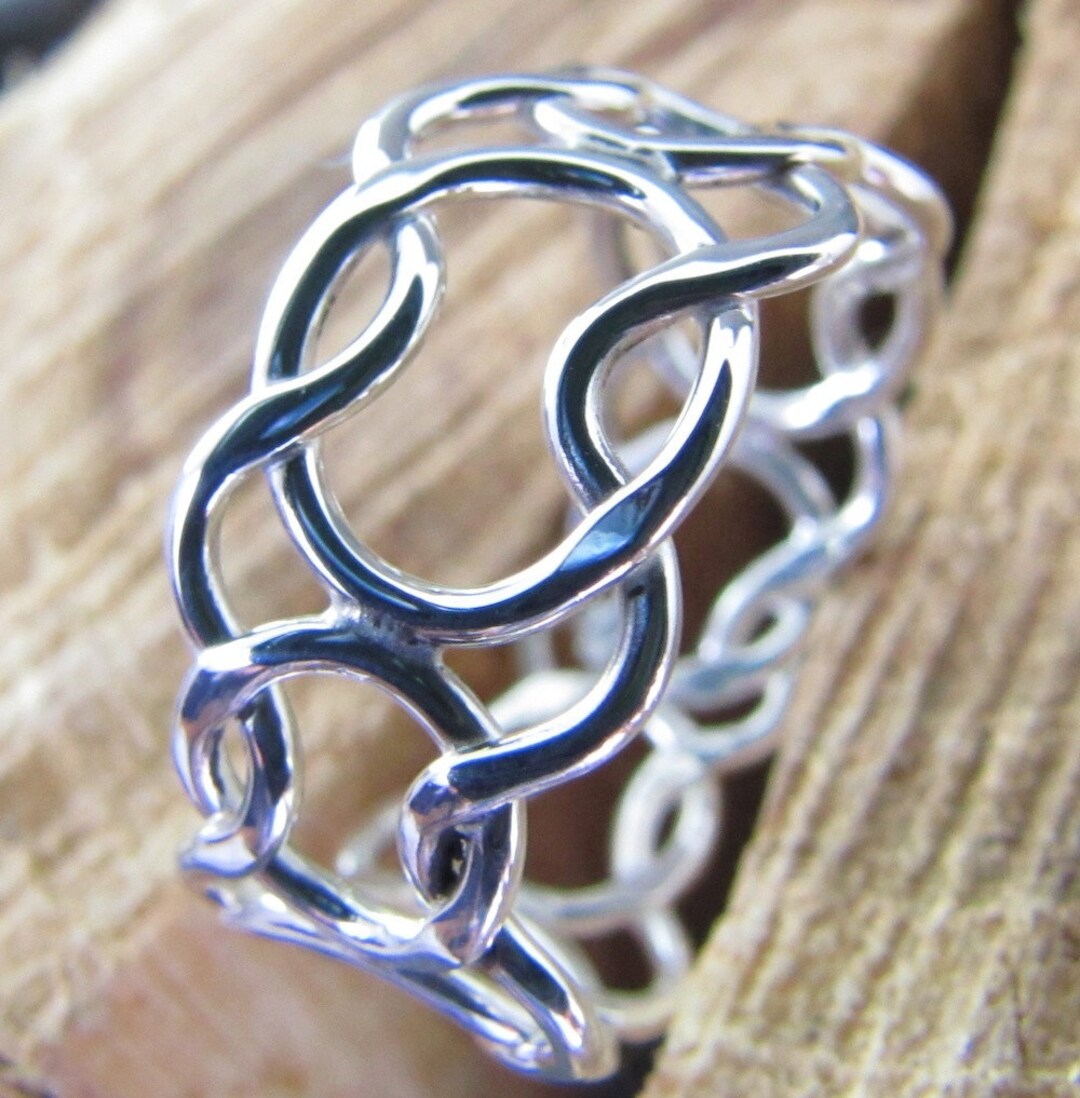 Wide Woven Argentium Sterling Silver Ring - Etsy