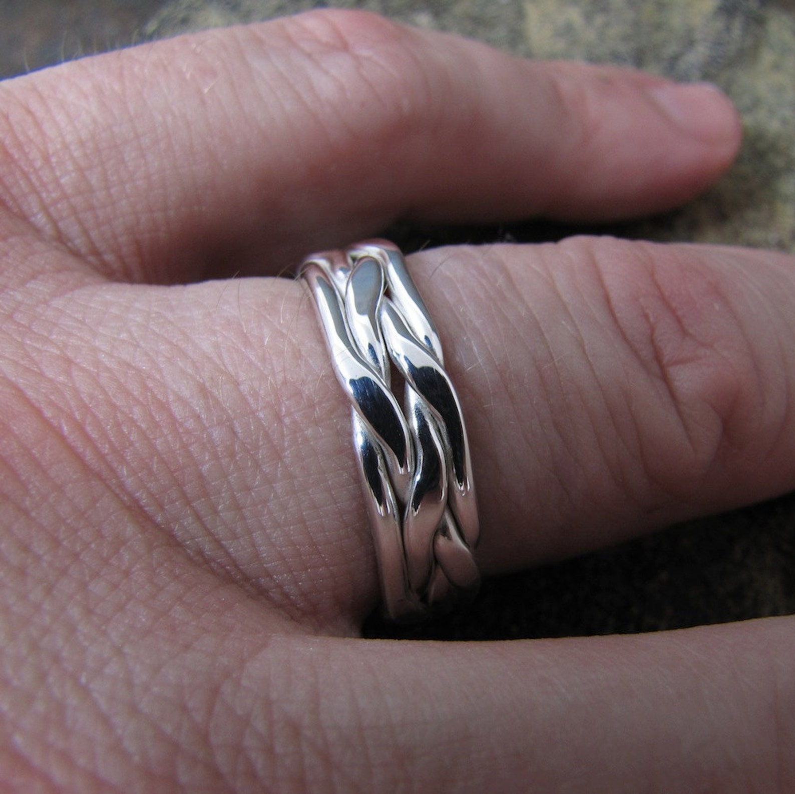 Mens Argentium Silver Ring Mens Wedding Band | Etsy