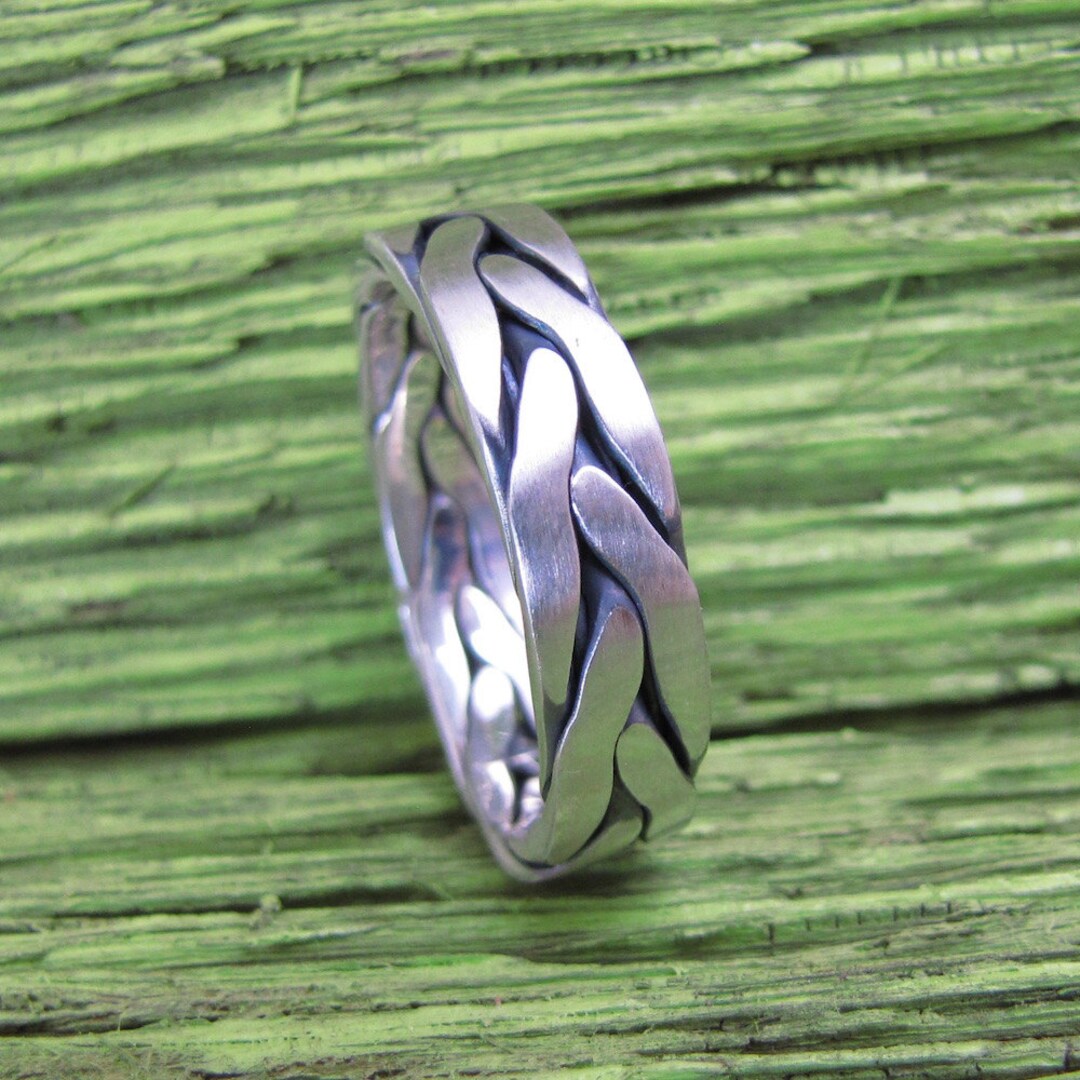 Braided Silver Ring, Handmade Argentium Sterling Band, 5.5mm Woven ...