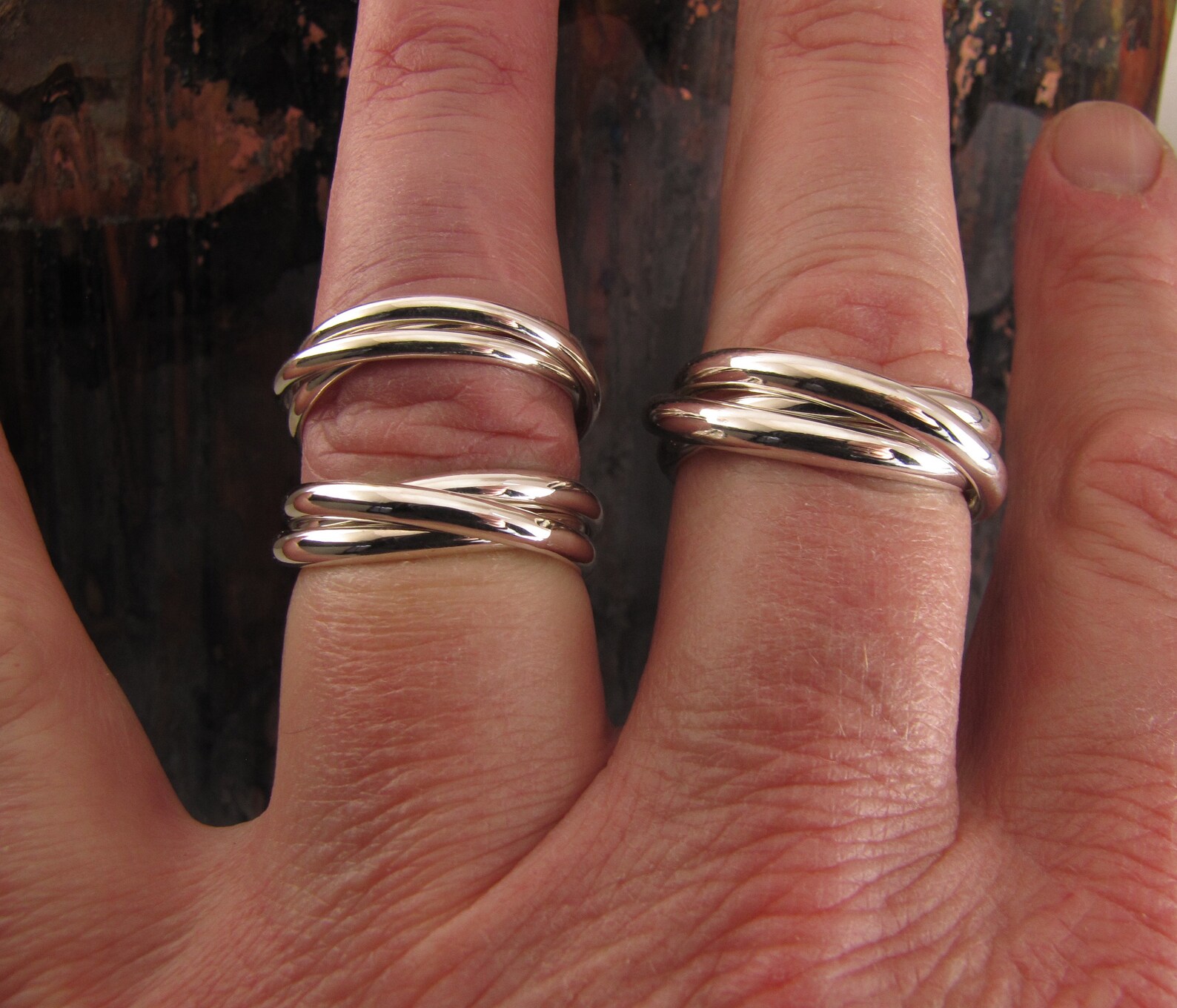 Wide Silver Rolling Ring - Etsy