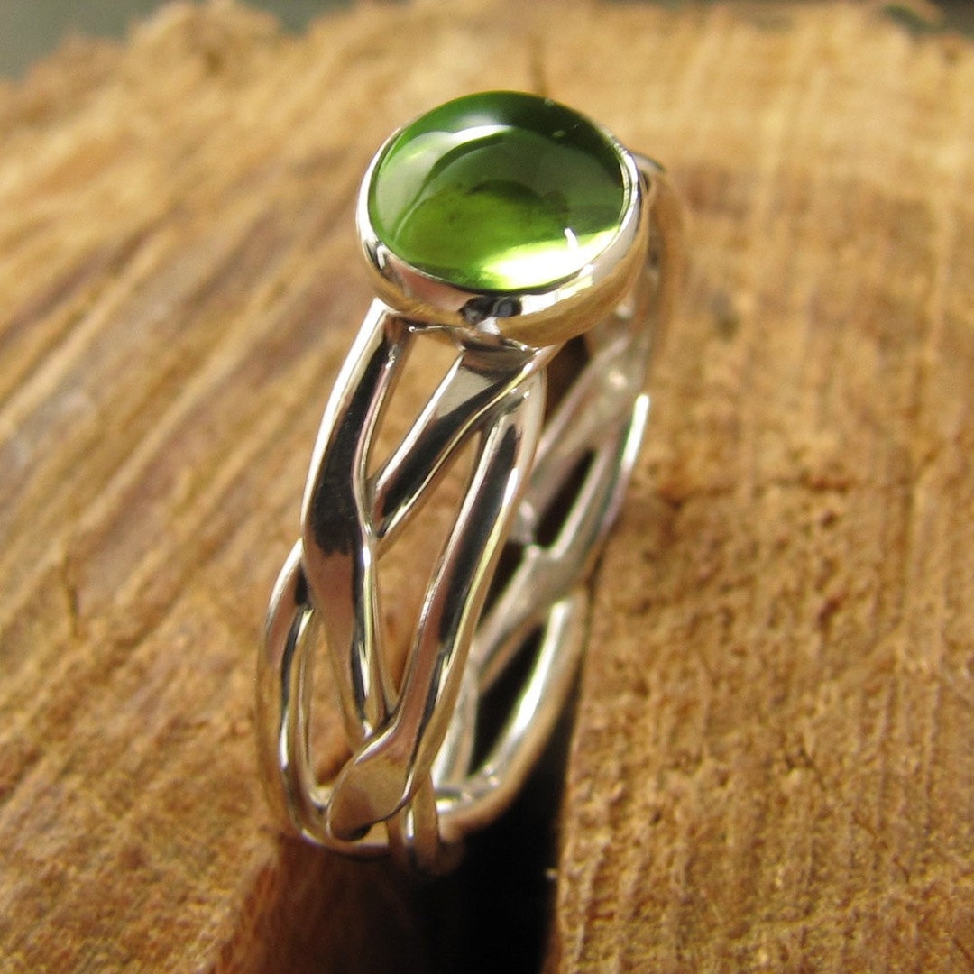 Braided Argentium Sterling Silver Ring, Amethyst or Peridot - Etsy