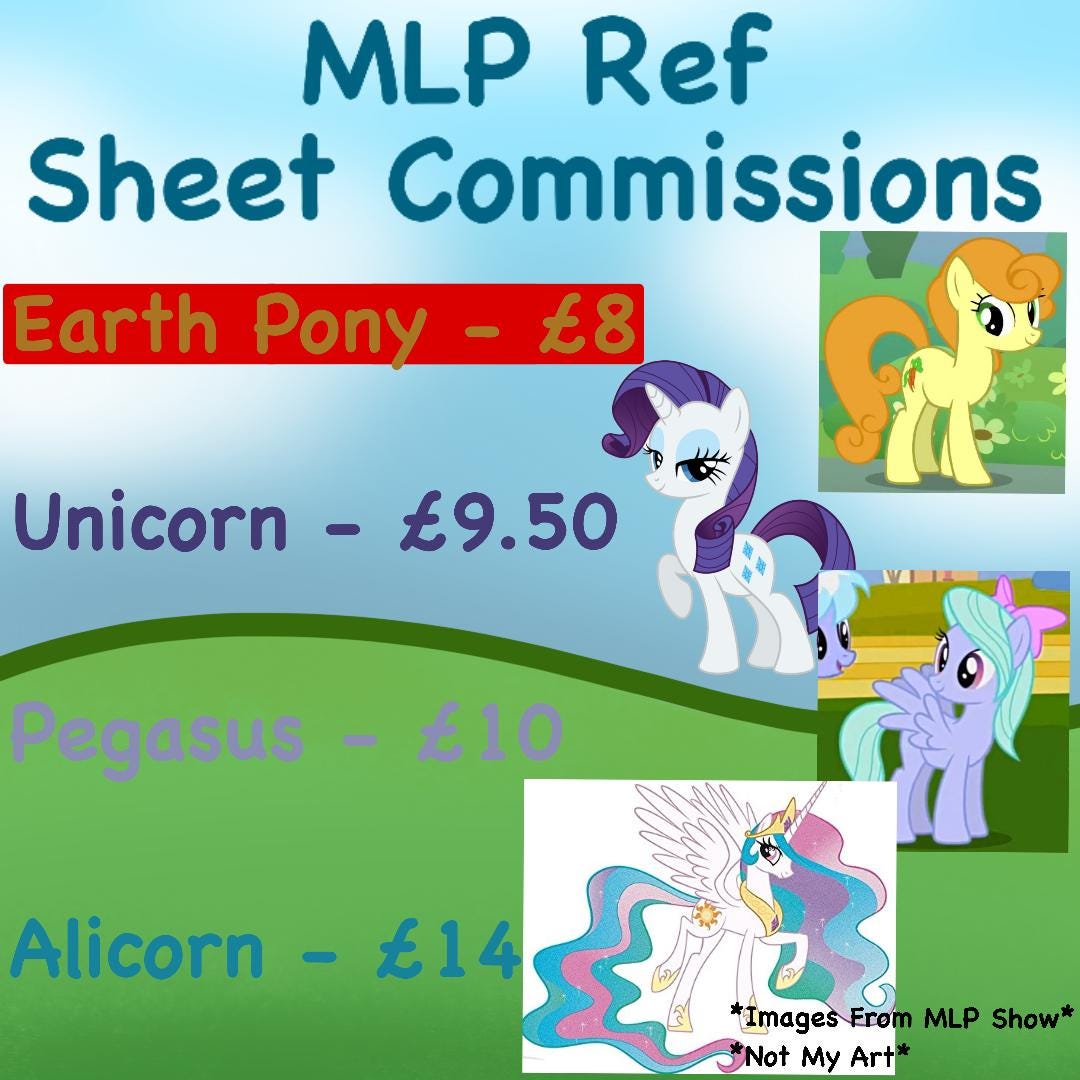 MLP Ref Sheet Commissions (CHEAP) Earth Pony - Etsy