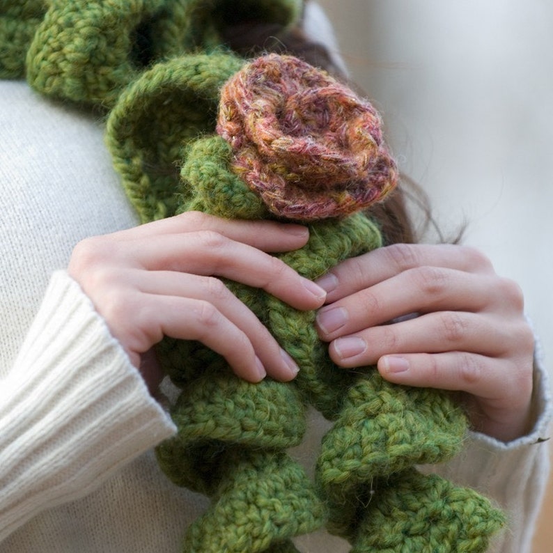 Ruffle Rose Scarf Crochet Pattern PDF (instant Digital Download Simple ...