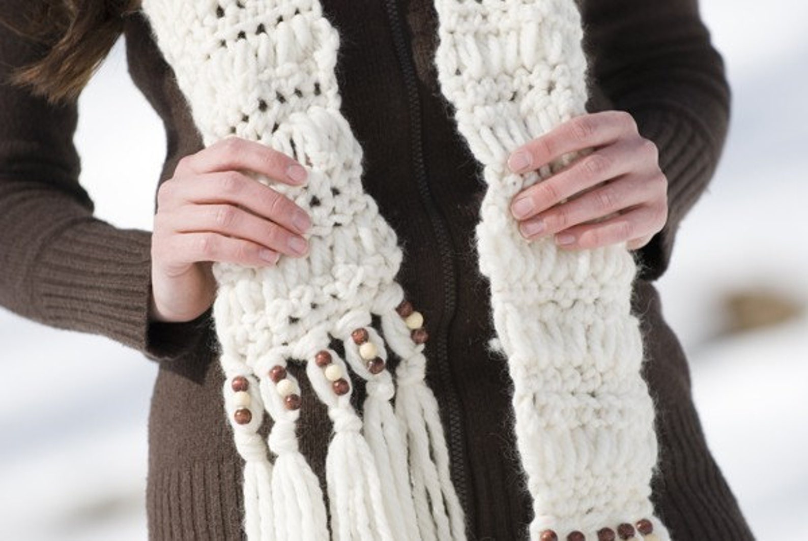 Beaded Fringe Scarf Pattern Crochet Pattern PDF instant Digital ...