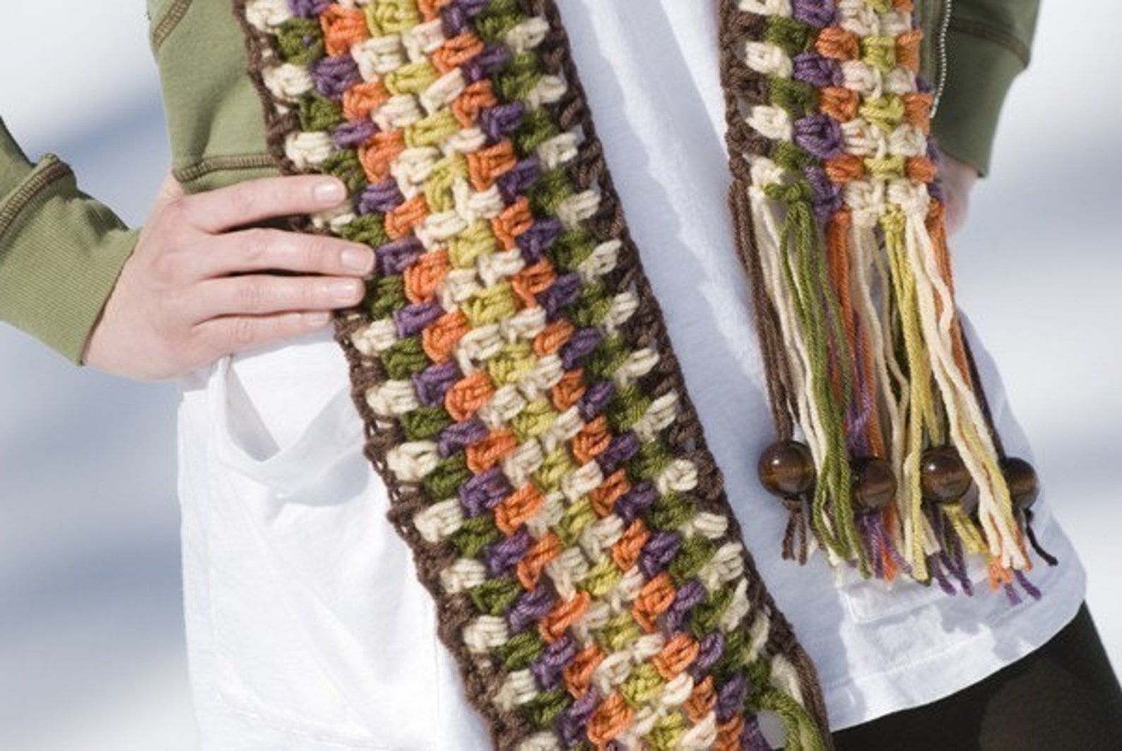 Chunky Striped Fringe Scarf Crochet Pattern PDF (instant Digital ...