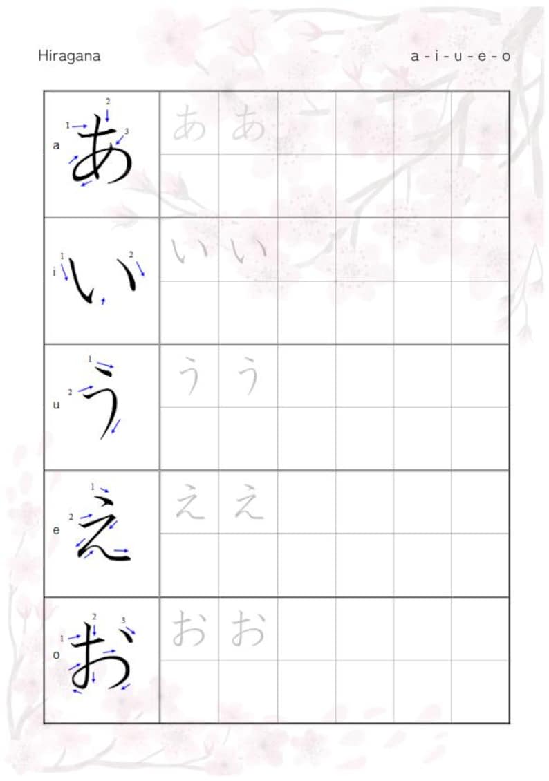 Hiragana Practice Worksheet | Japanese Writing Exercises | Printable ...
