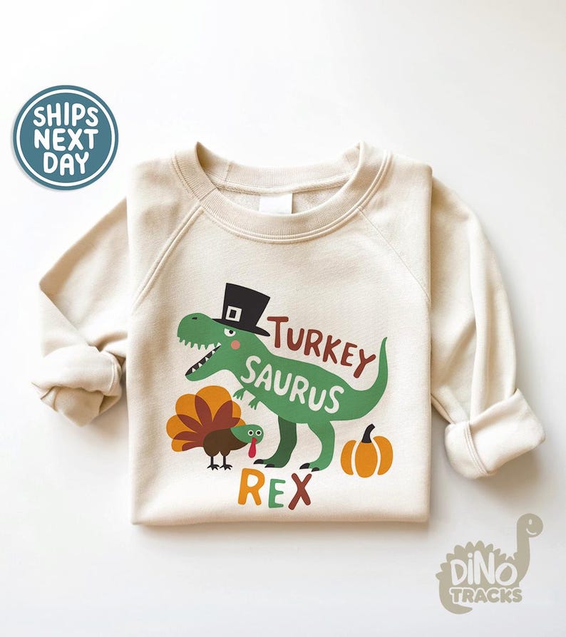 Turkey Saurus Rex Toddler Shirt - Cute Dinosaur Kids Tee - Funny ...