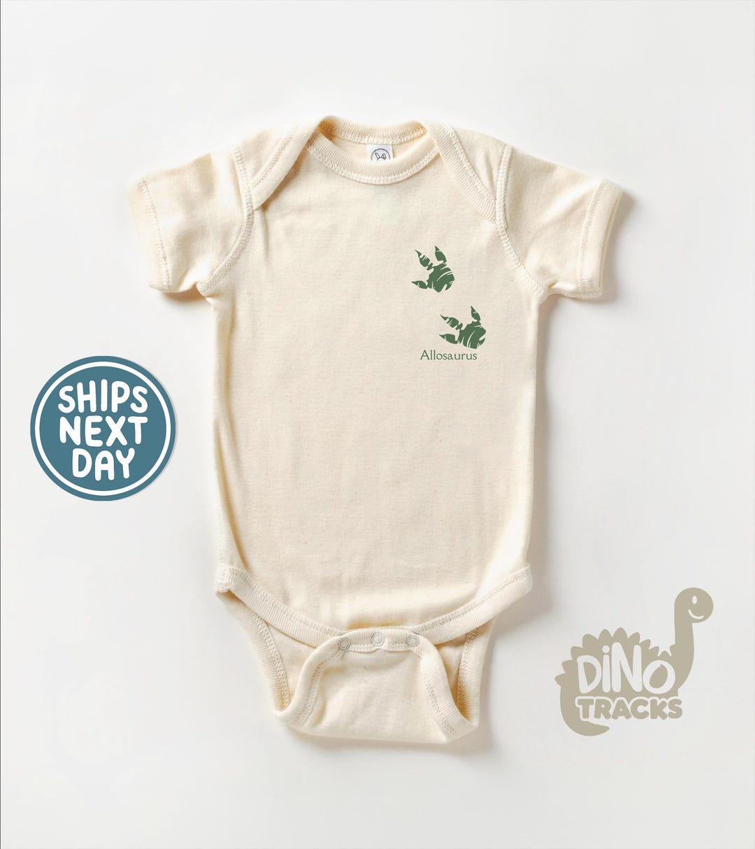 Vintage Dinosaur Fossil Onesie® - Retro Dino Tracks Bodysuit - Boys ...