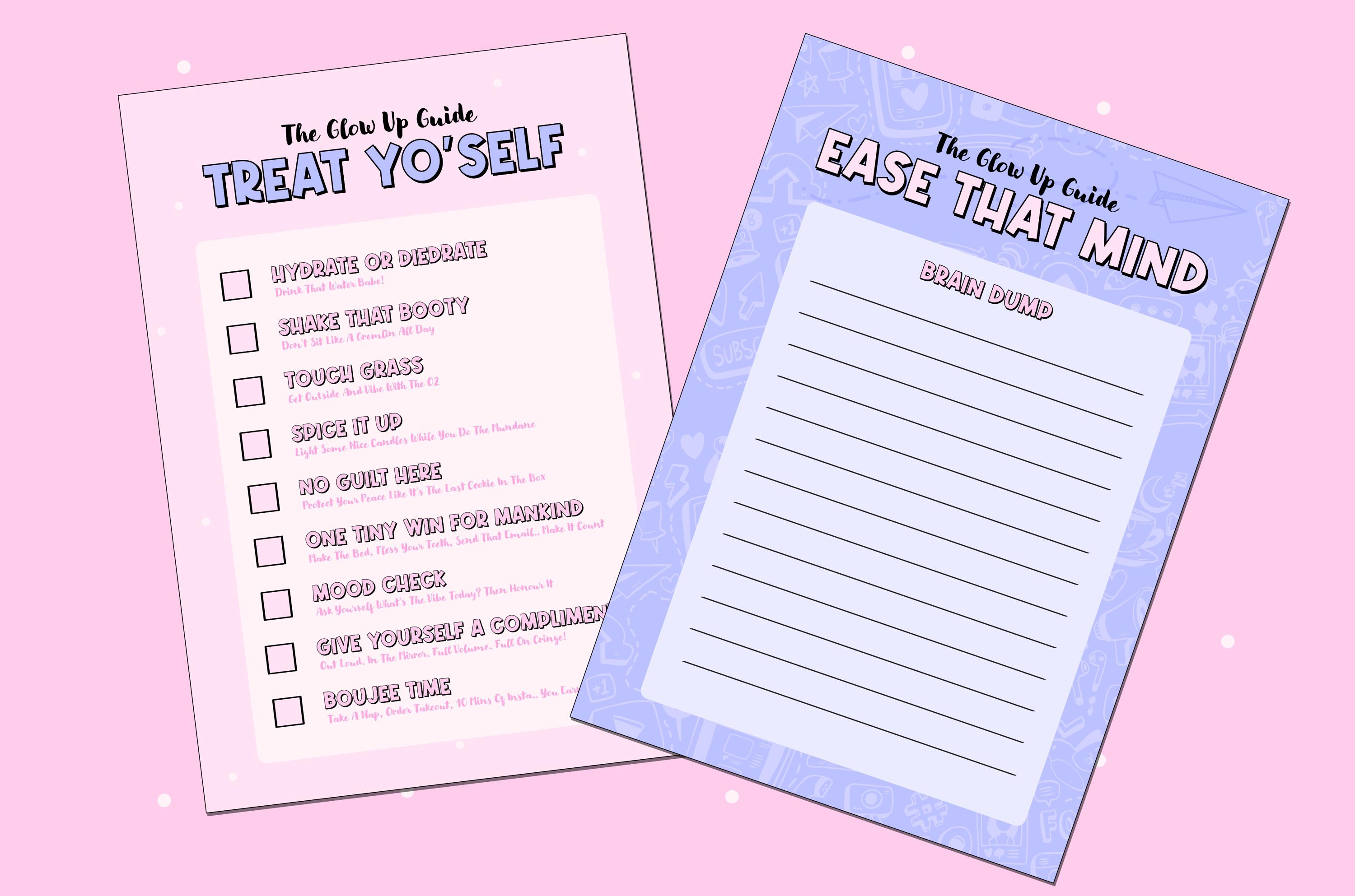 The Glow up Life Planner Kit Colourful Self-care & Mood Tracker ...