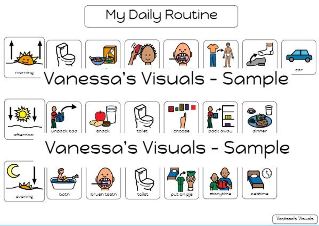 Daily Routines Visual Schedule Morning, Afternoon and Evening - Etsy