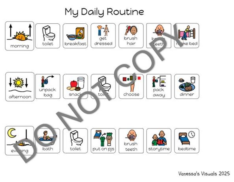 Daily Routine Visual Schedule Morning, Afternoon and Evening - Etsy