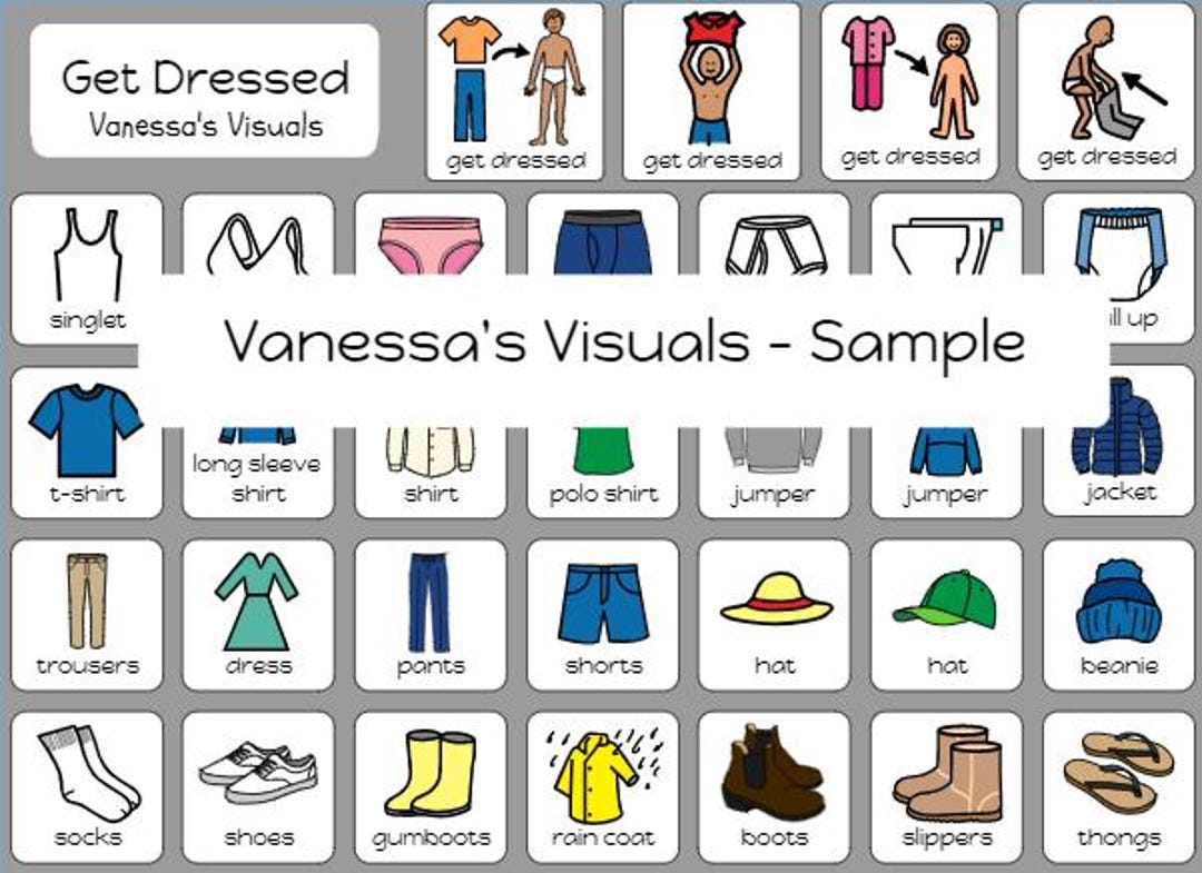 Getting Dressed Visuals Board - Etsy