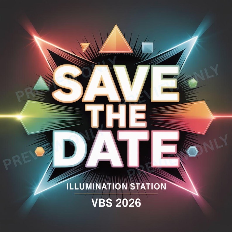 VBS 2026 Save the Date Graphics Pack – Illumination Station - Etsy