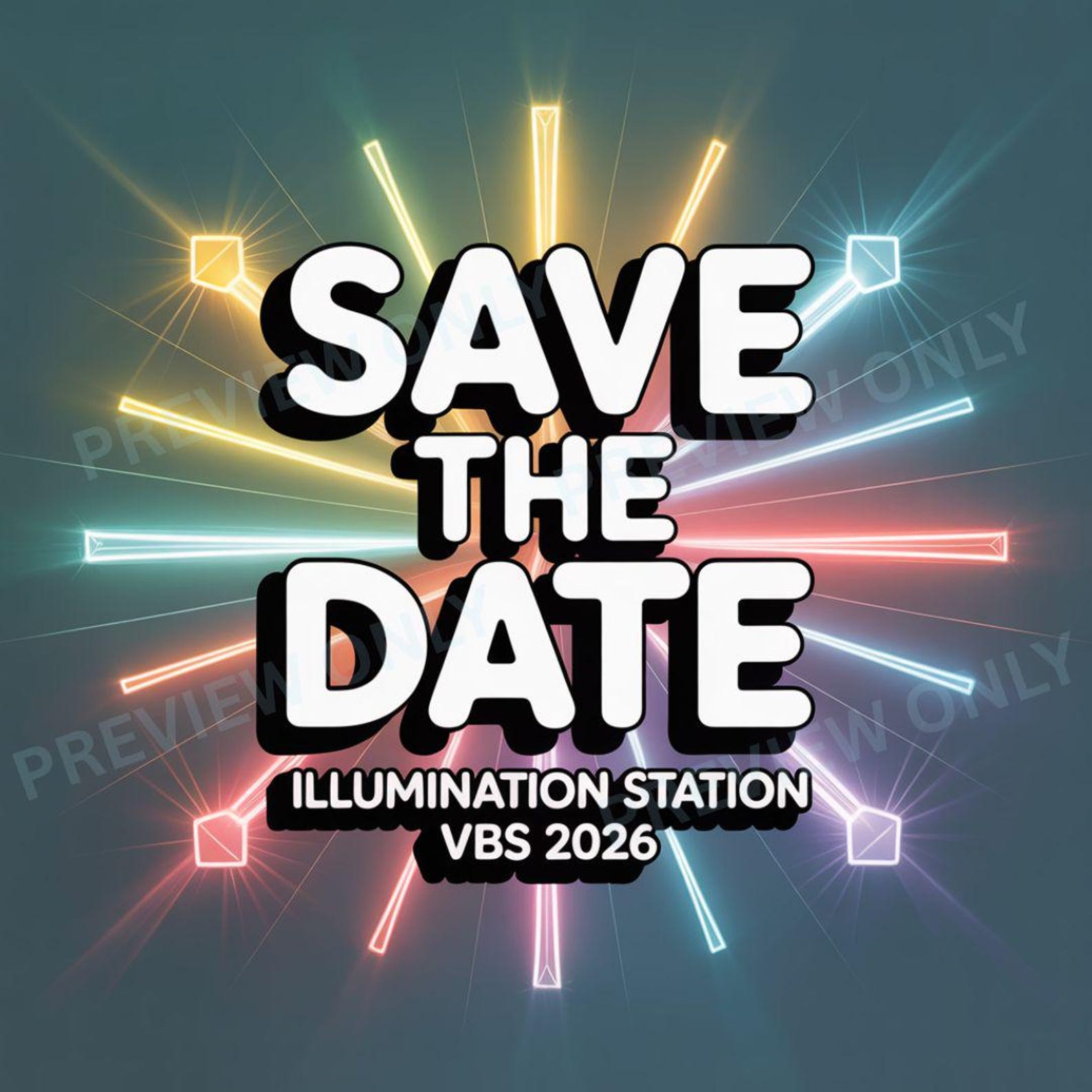 VBS 2026 Save the Date Graphics Pack – Illumination Station - Etsy